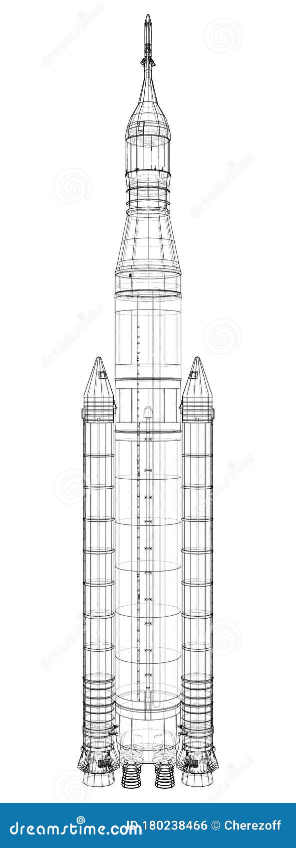 Space Rocket Concept Outline. Vector Stock Vector - Illustration of ...