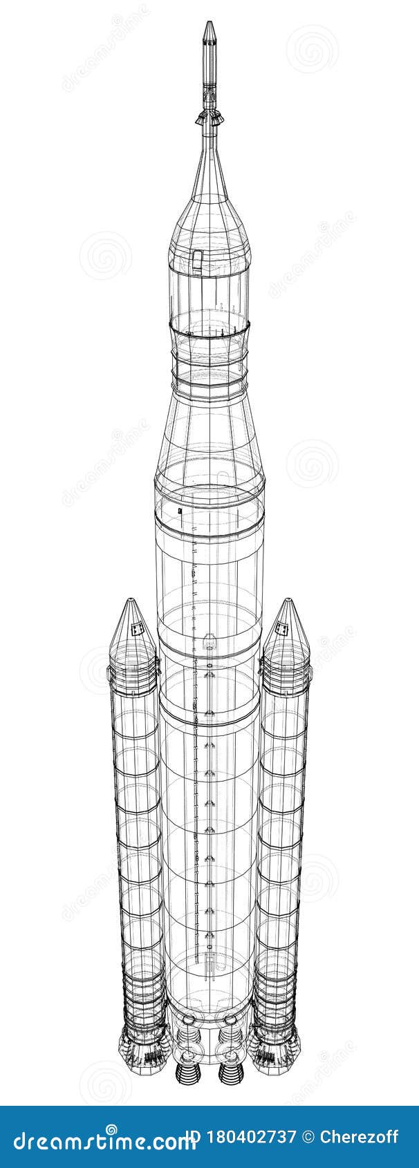 Space Rocket Concept Outline. Vector Stock Vector - Illustration of ...