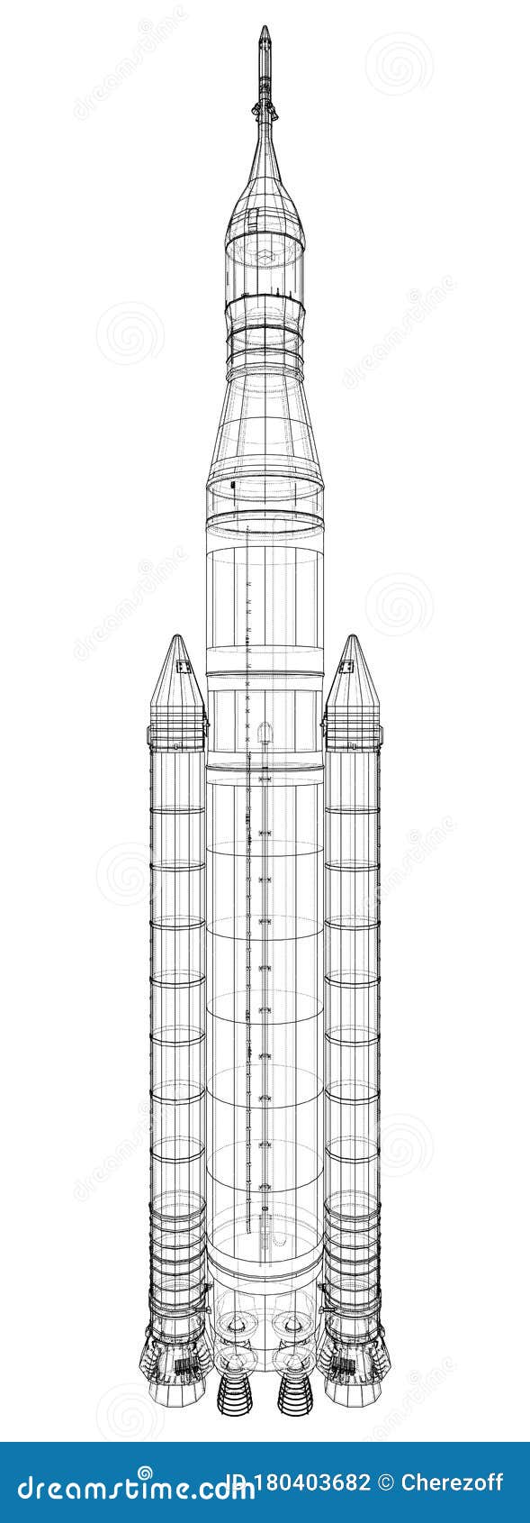 Space Rocket Concept Outline. Vector Stock Vector - Illustration of ...