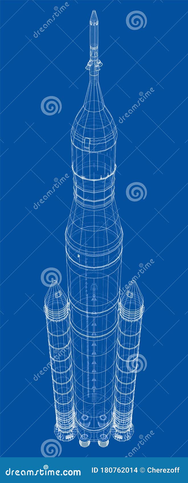 Space Rocket Concept Outline. Vector Stock Vector - Illustration of ...