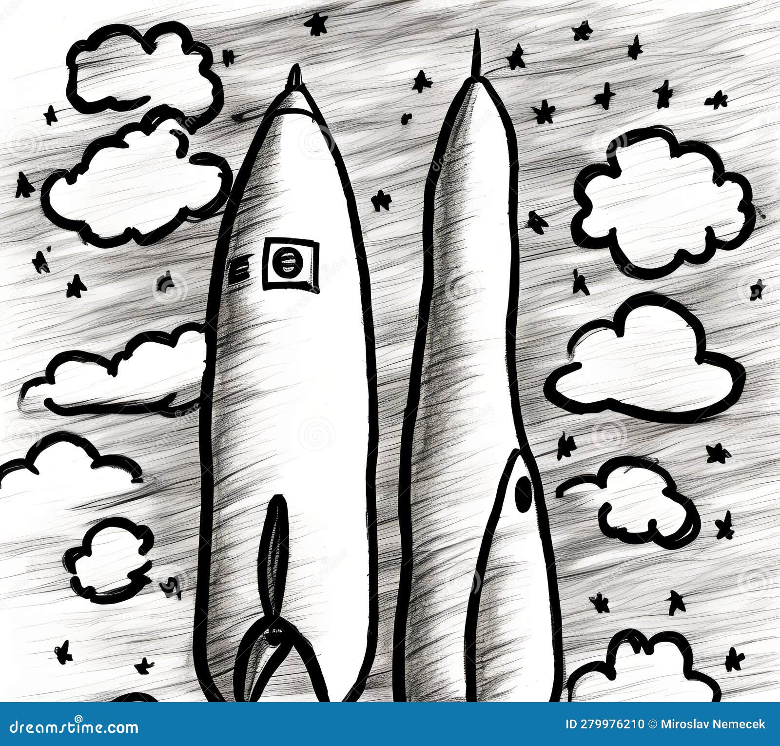 Space Rocket, Generative AI Illustration Stock Photo - Image of launch ...