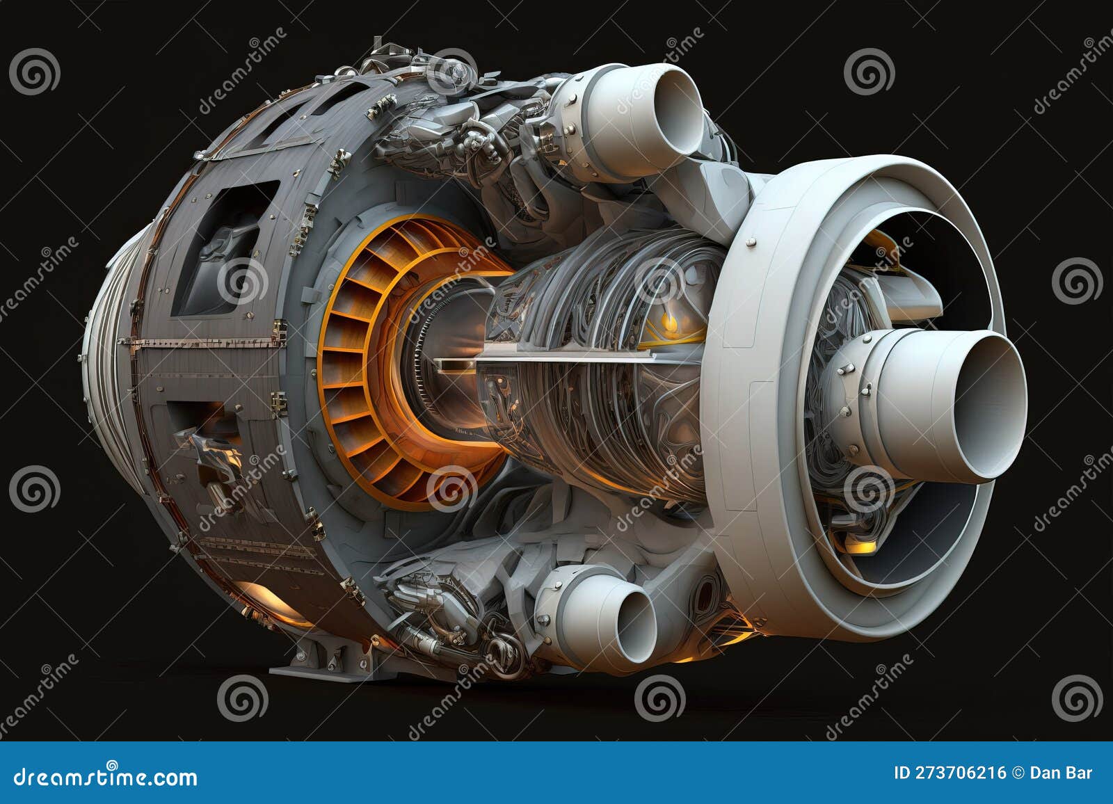 Space Rocket Engine in Full Test Throttle. Generative Ai Stock ...