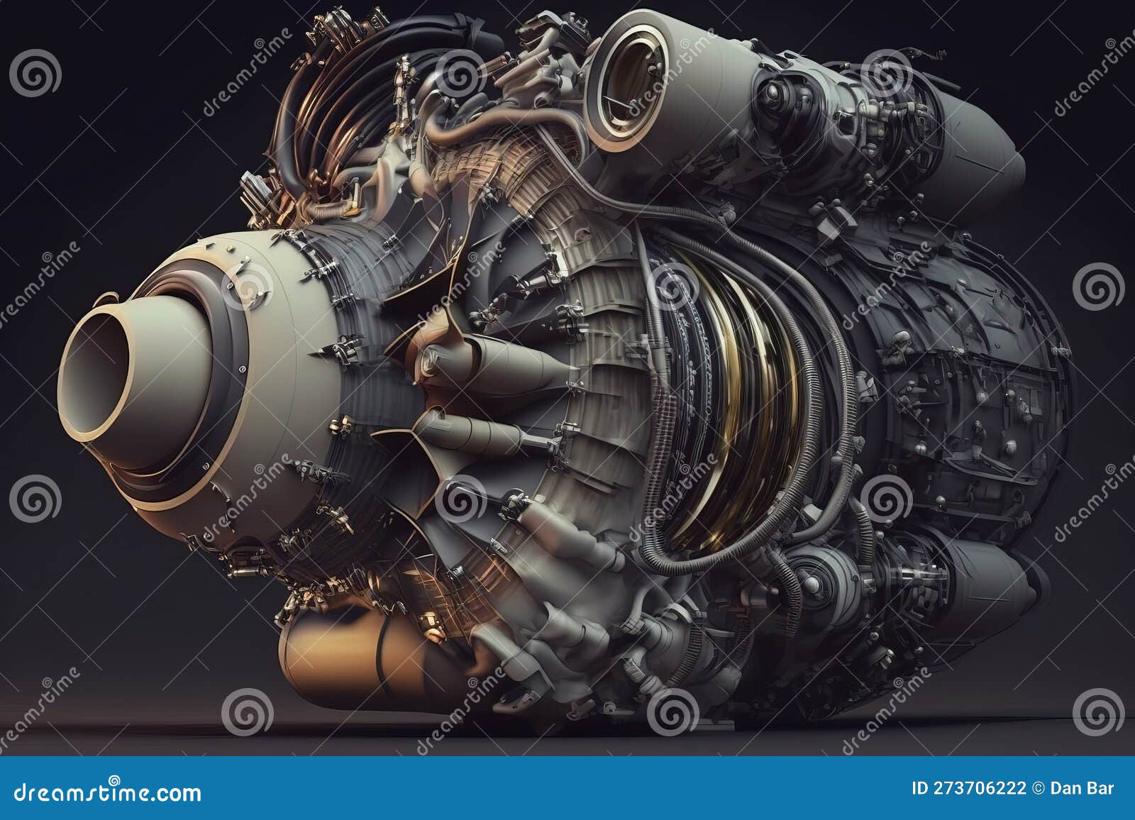 Space Rocket Engine in Full Test Throttle. Generative Ai Stock ...