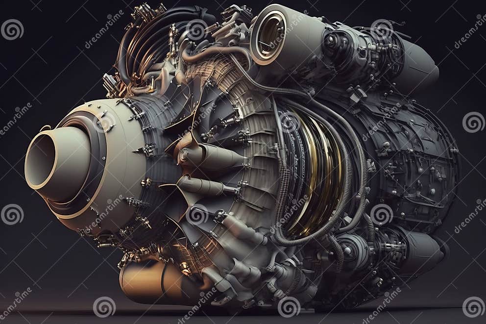 Space Rocket Engine in Full Test Throttle. Generative Ai Stock ...