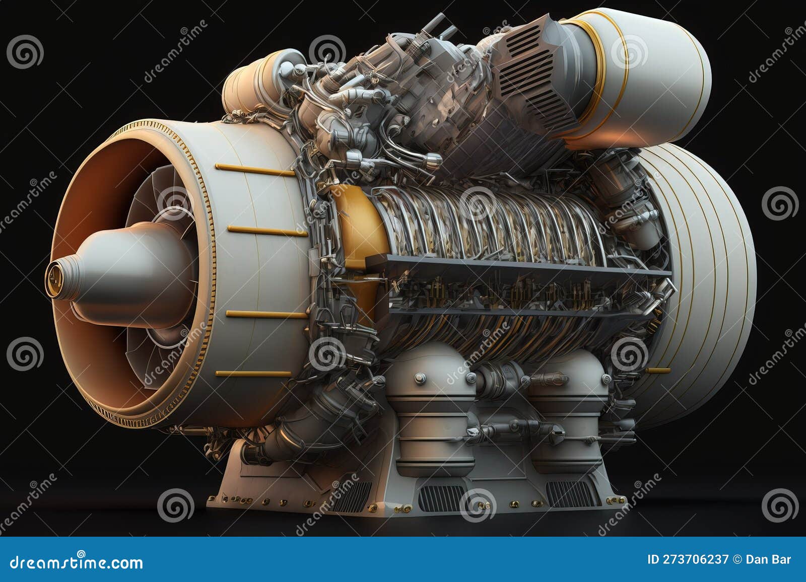 Space Rocket Engine in Full Test Throttle. Generative Ai Stock ...