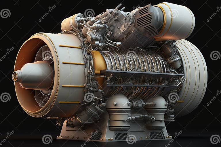 Space Rocket Engine in Full Test Throttle. Generative Ai Stock ...