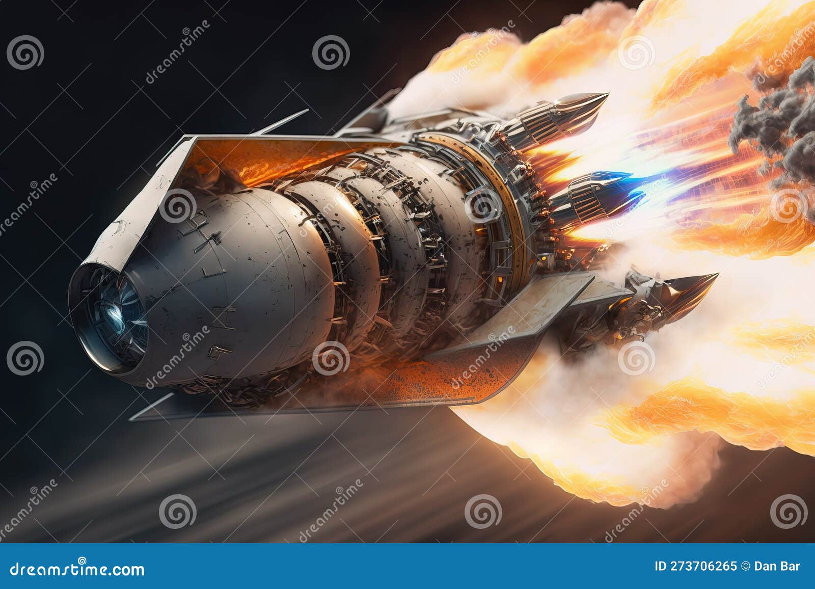Space Rocket Engine in Full Test Throttle. Generative Ai Stock Image ...