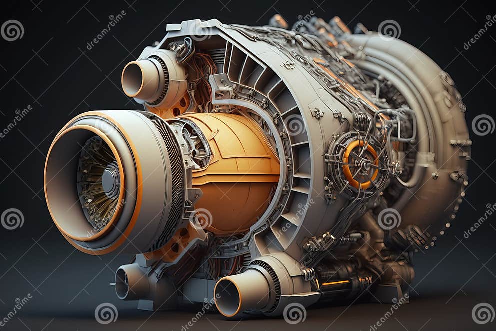 Space Rocket Engine in Full Test Throttle. Generative Ai Stock Photo ...