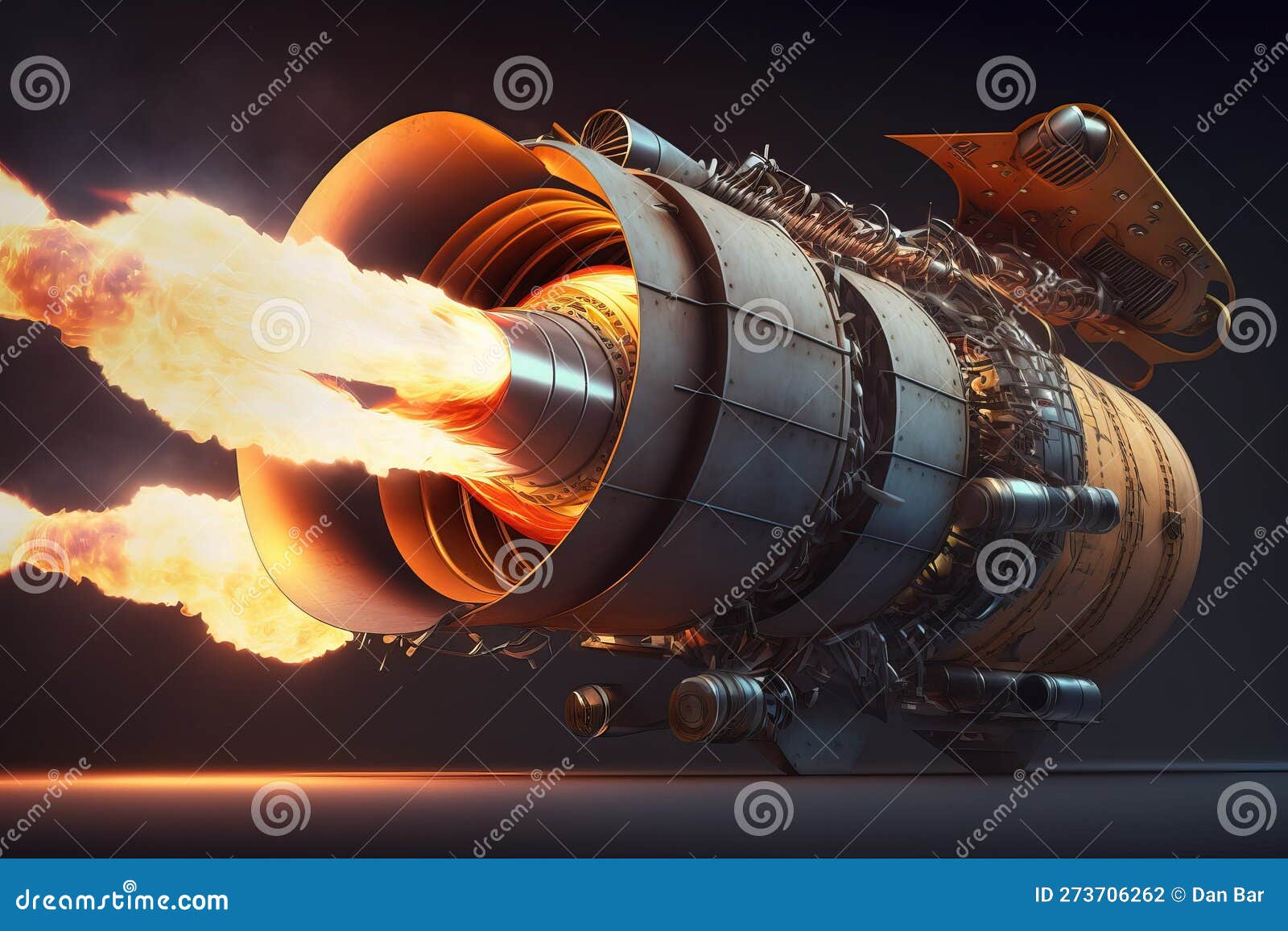 Space Rocket Engine in Full Test Throttle. Generative Ai Stock Photo ...