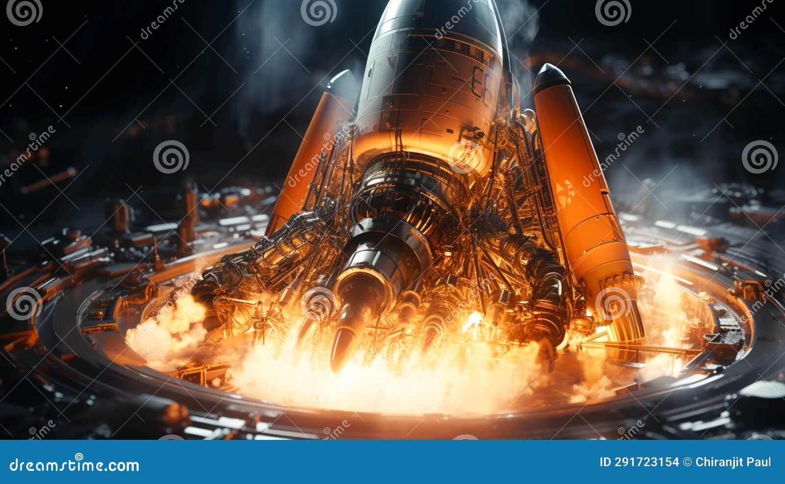 A Space Rocket Engine Making Process View Stock Photo - Image of ...