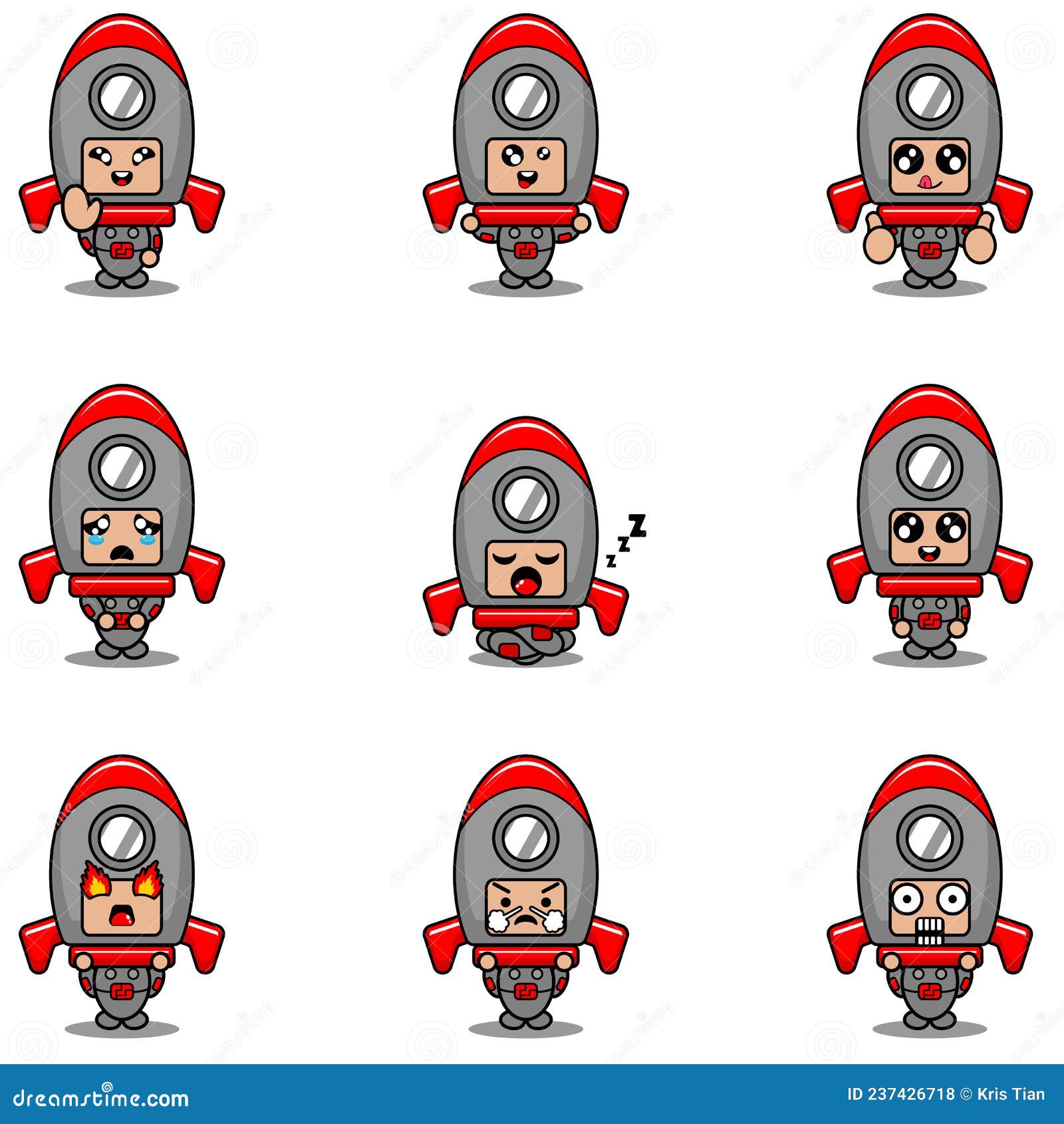 Space Rocket Expression Bundle Set Stock Vector - Illustration of ...