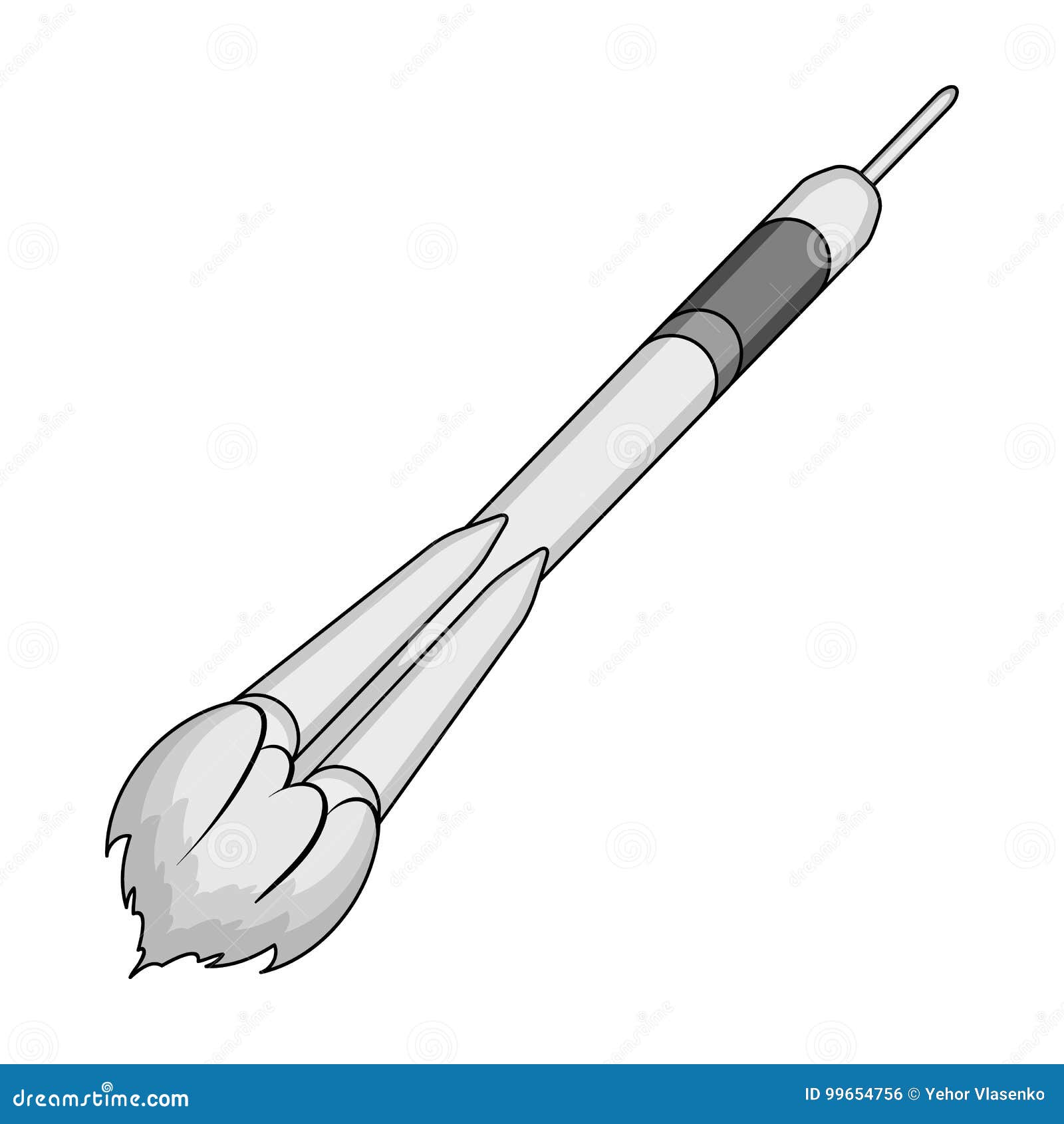 Space Rocket Flight. Space Technology Single Icon in Monochrome Style ...