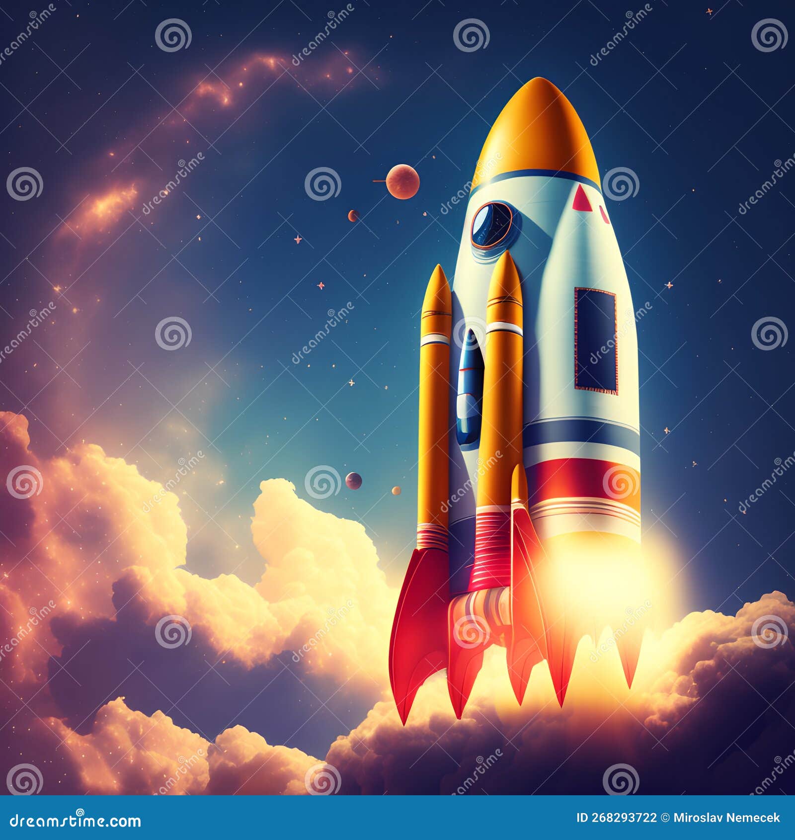 Space Rocket, Generative AI Illustration Stock Illustration ...