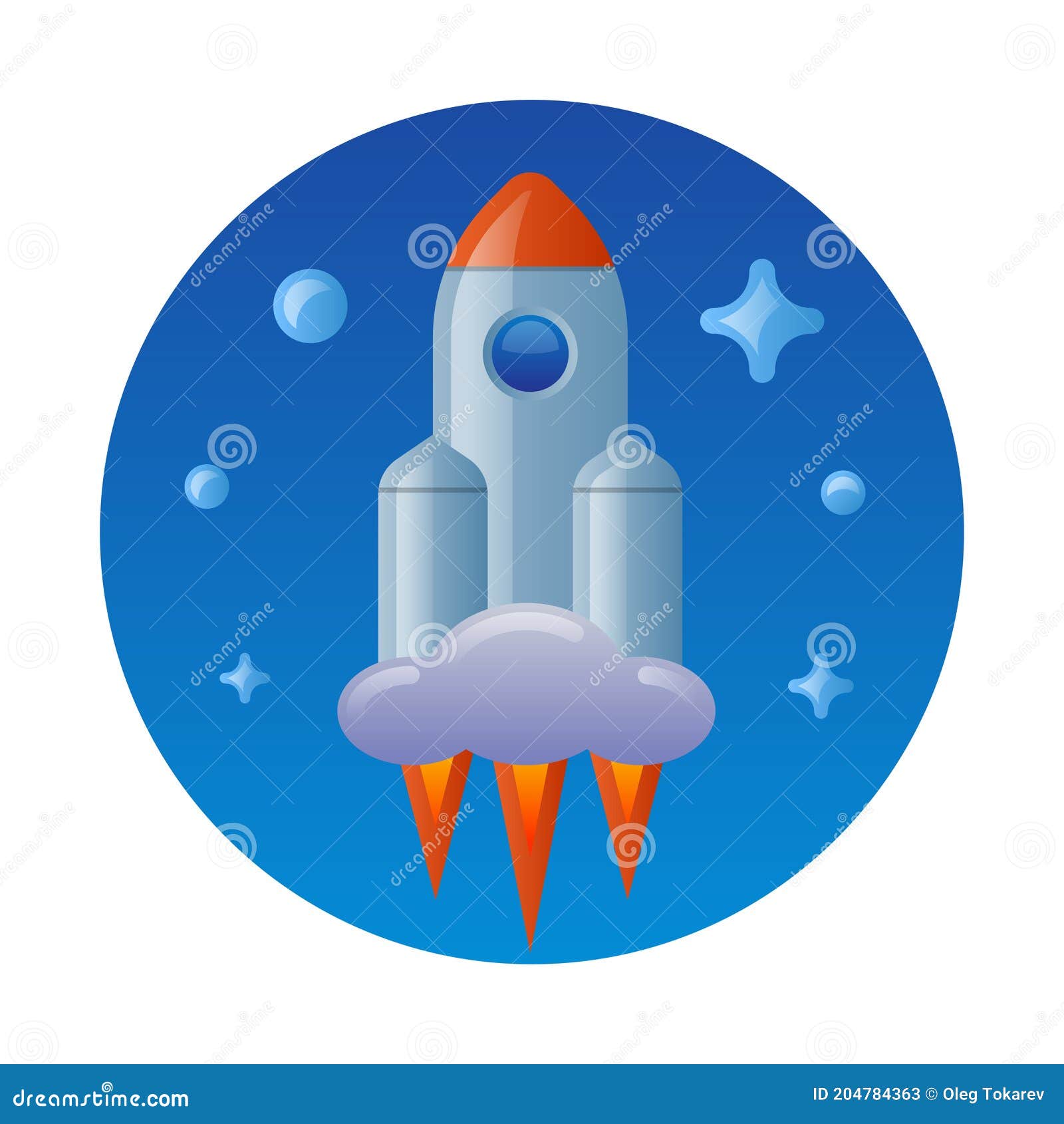 Space rocket icon stock vector. Illustration of icon - 204784363
