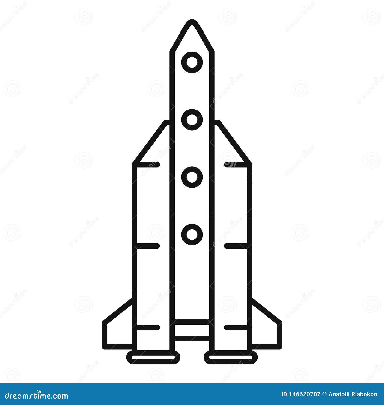 Space Rocket Icon, Outline Style Stock Vector - Illustration of launch ...