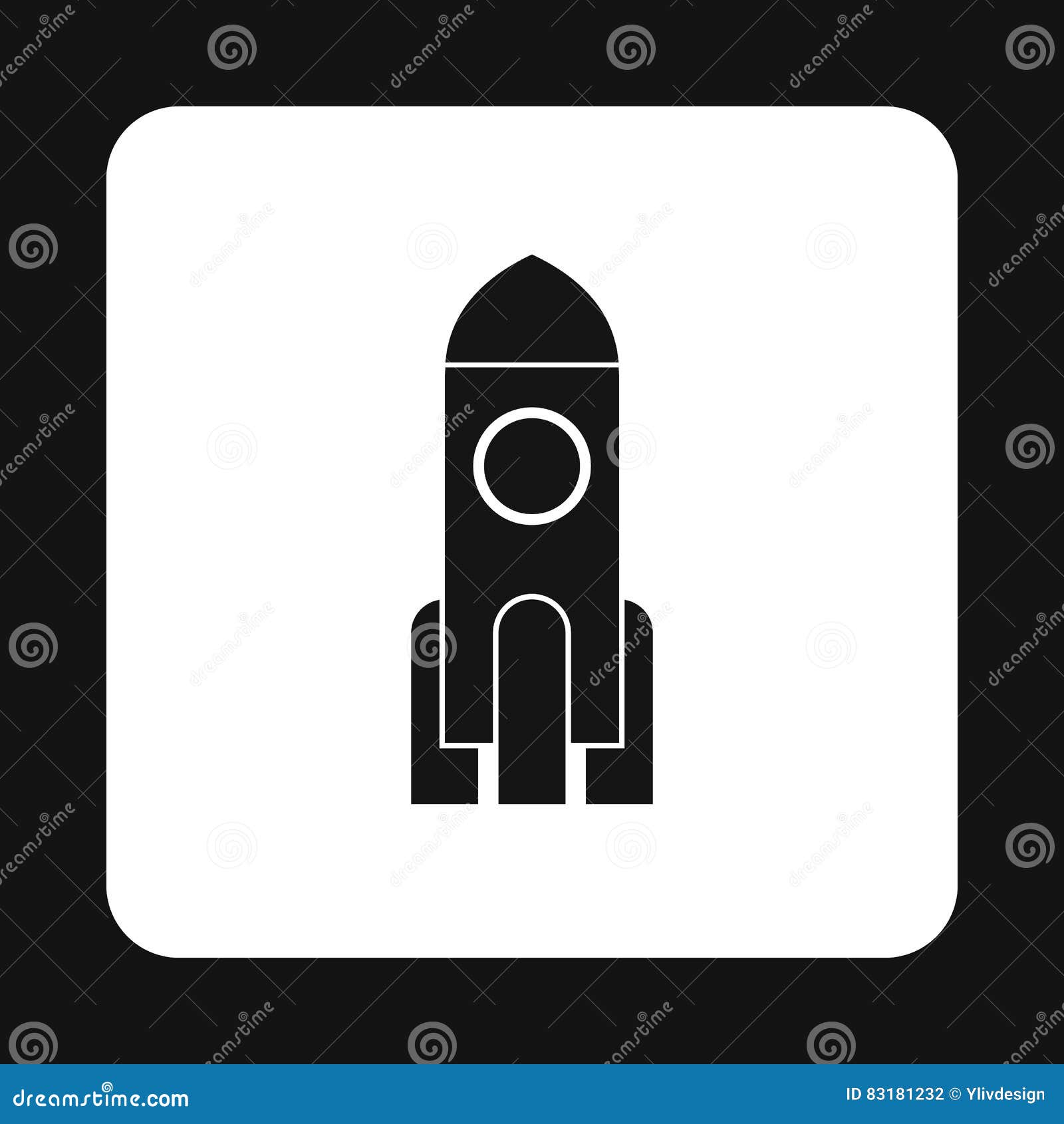 Space Rocket Icon, Simple Style Stock Vector - Illustration of science ...