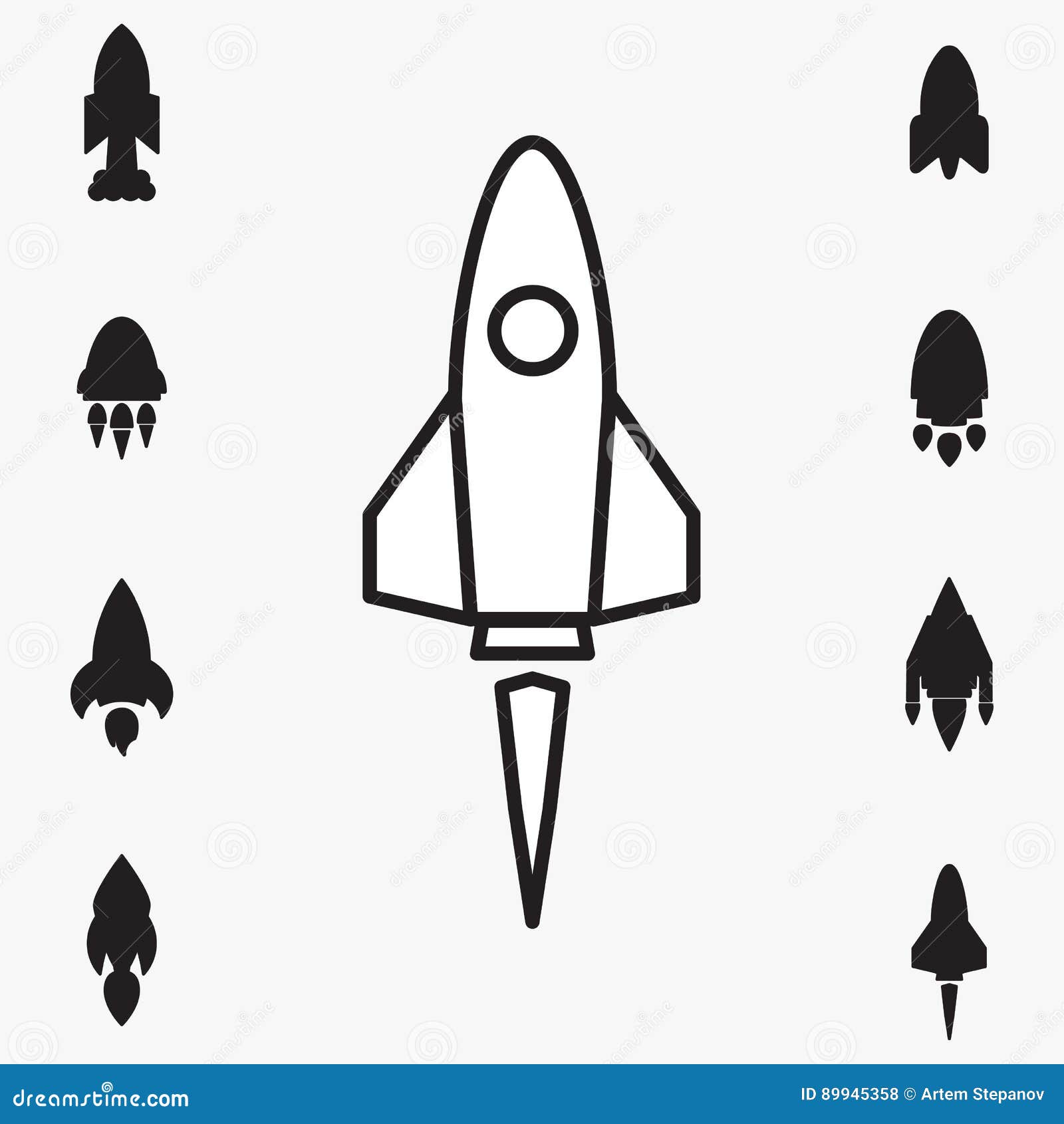 Space Rocket Icon or Startup Symbol Stock Vector - Illustration of ...