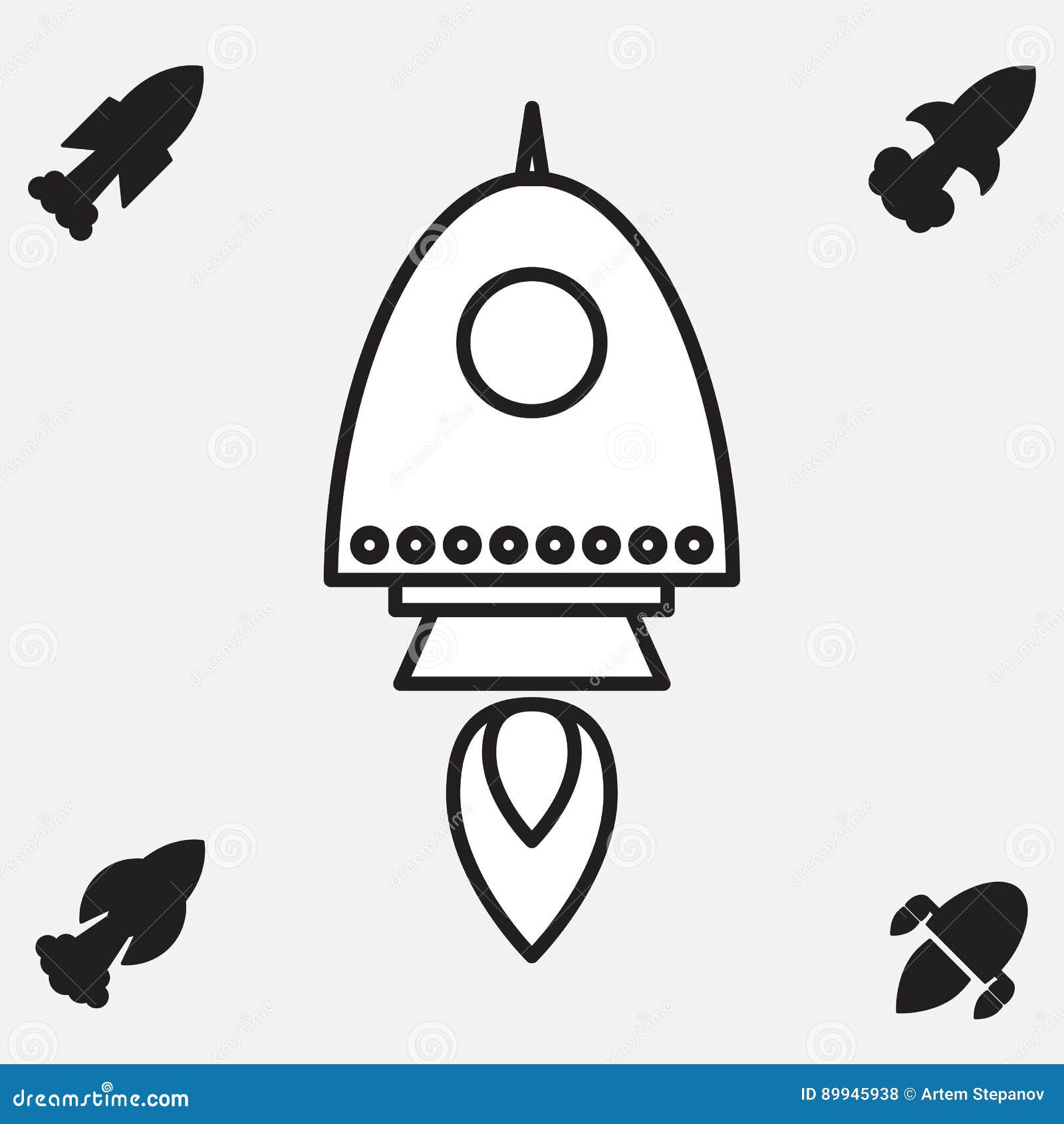 Space Rocket Icon or Startup Symbol Stock Vector - Illustration of ...