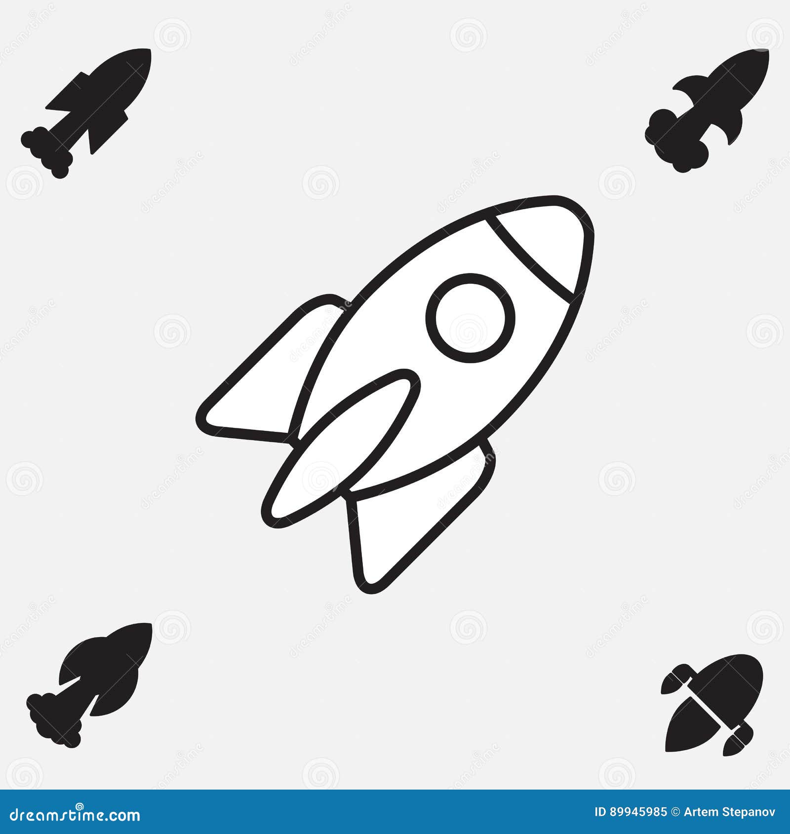 Space Rocket Icon or Startup Symbol Stock Vector - Illustration of ...