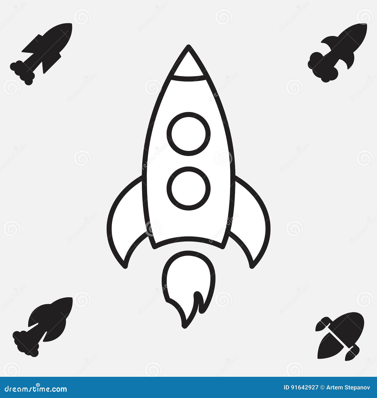 Space Rocket Icon or Startup Symbol Stock Vector - Illustration of ship ...