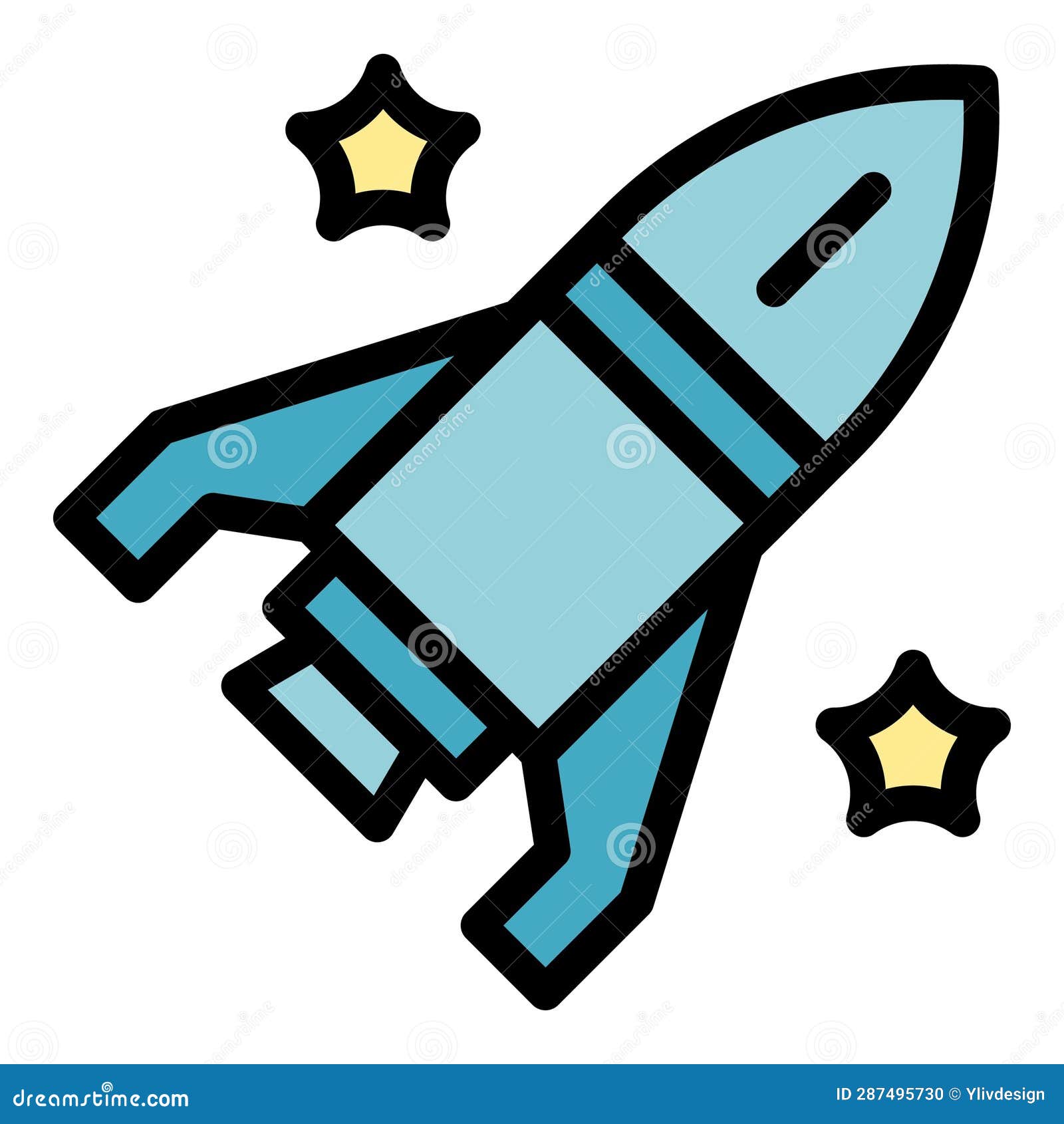 Space Rocket Icon Vector Flat Stock Illustration - Illustration of ...
