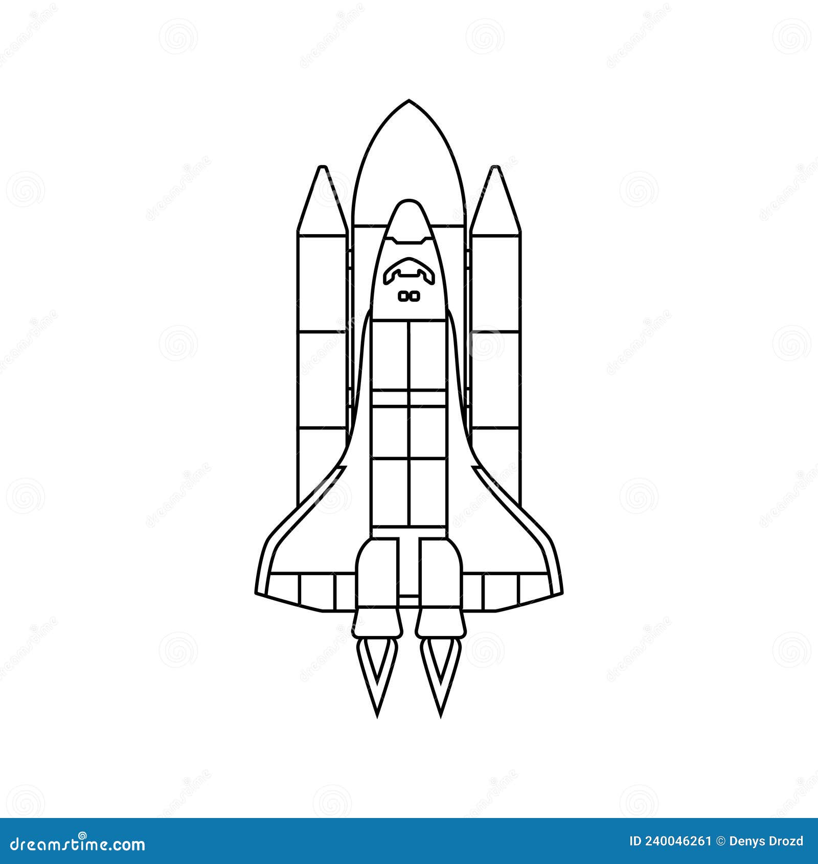 Space Rocket Icon Vector. Space Craft Illustration Sign. Shuttle Symbol ...