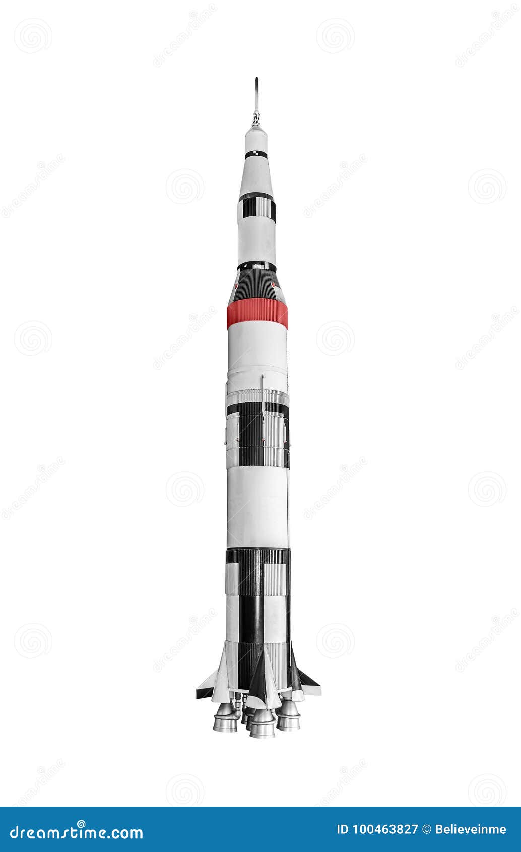 Space Rocket Isolated on White Background. Stock Image - Image of ...