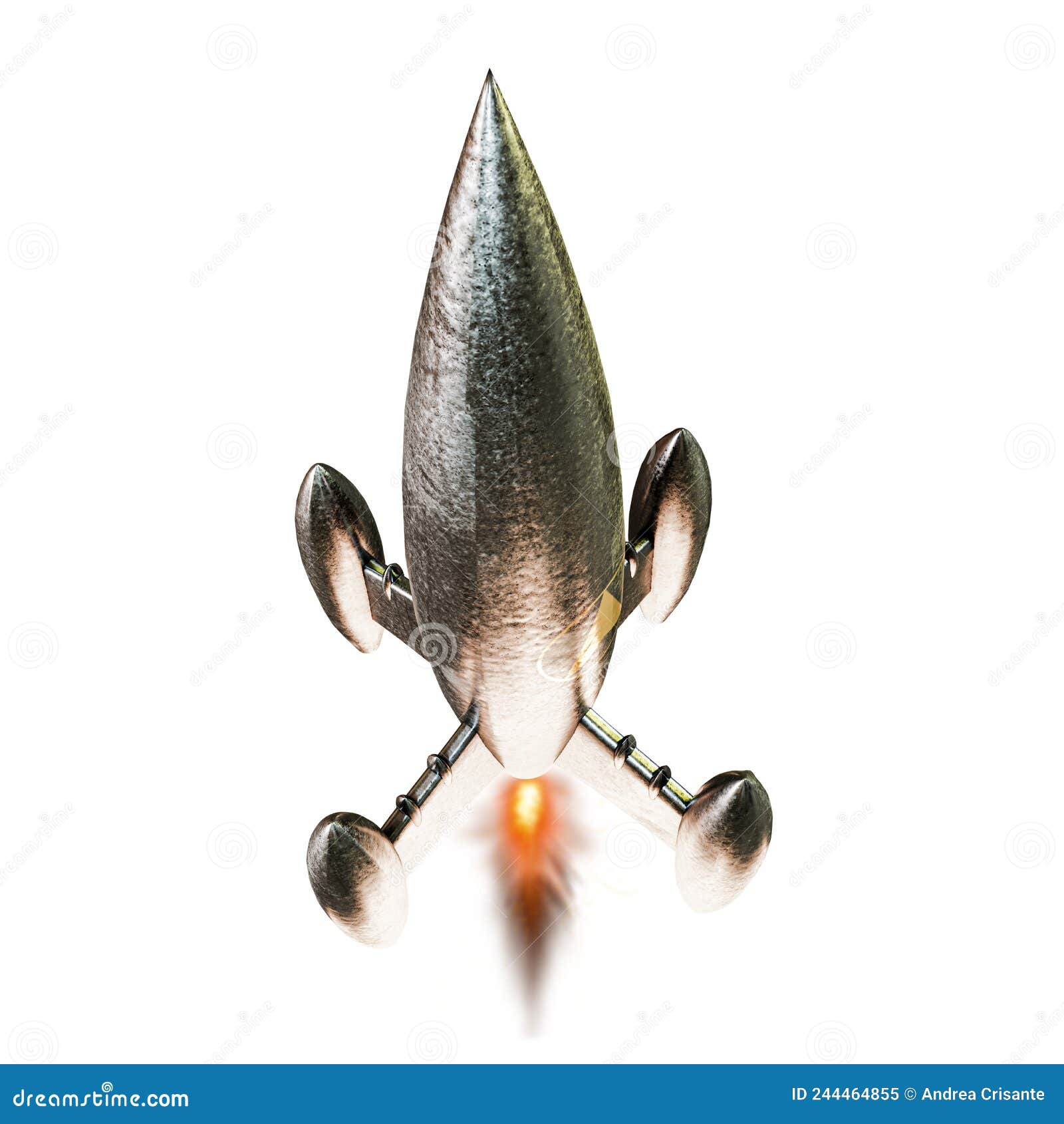 Space Rocket Isolated on White Background Stock Illustration ...