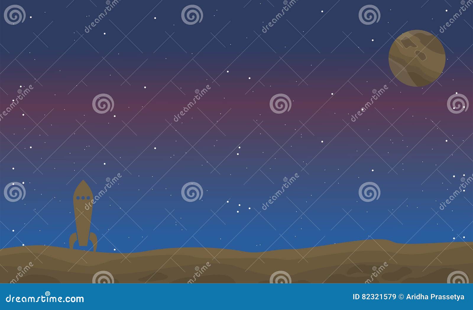 Space with Rocket of Landscape Stock Vector - Illustration of alien ...