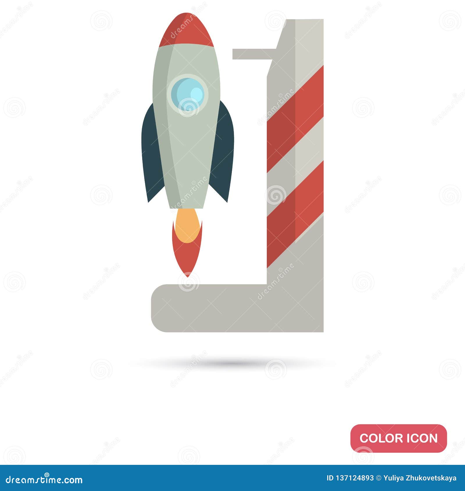 Space Rocket Launch Color Flat Icon for Web and Mobile Design Stock ...