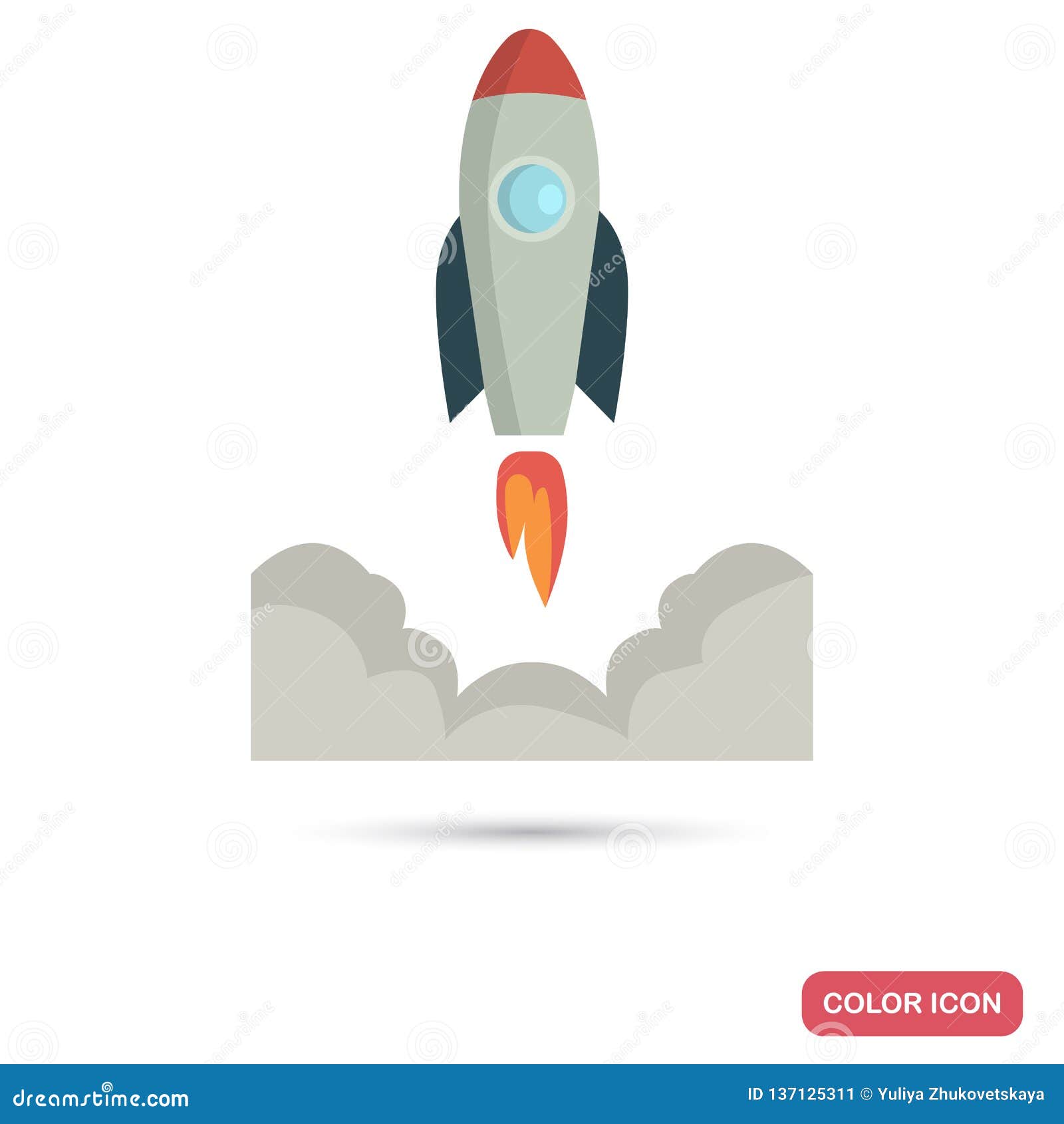 Space Rocket Launch Color Flat Icon for Web and Mobile Design Stock ...