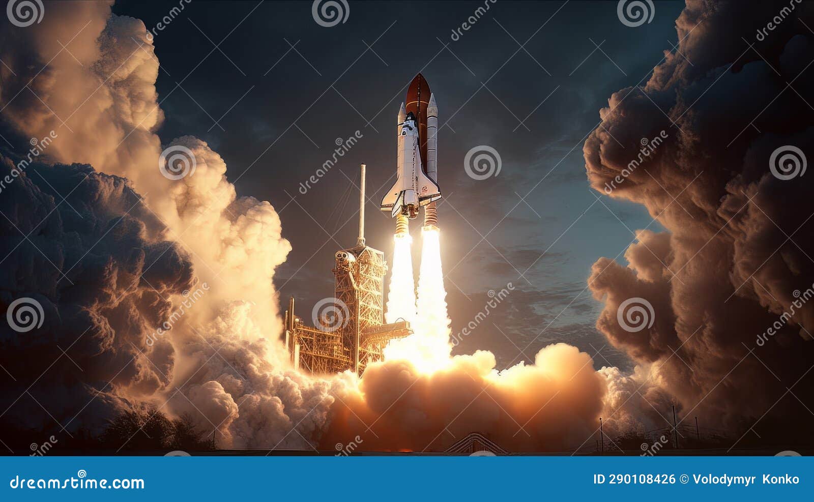 Space X Rocket Launch. Generative Ai Stock Photo - Image of travel ...