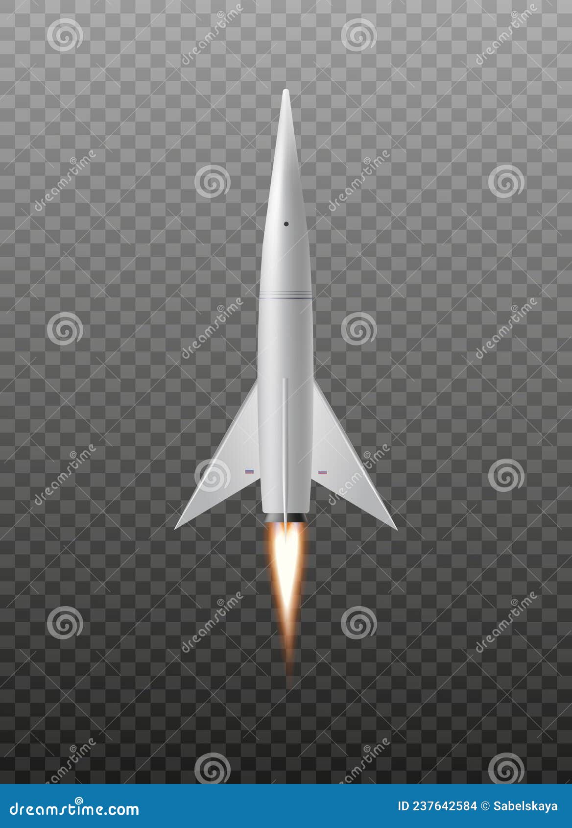 Space Rocket Launch with Jet Trail, Realistic Vector Illustration ...