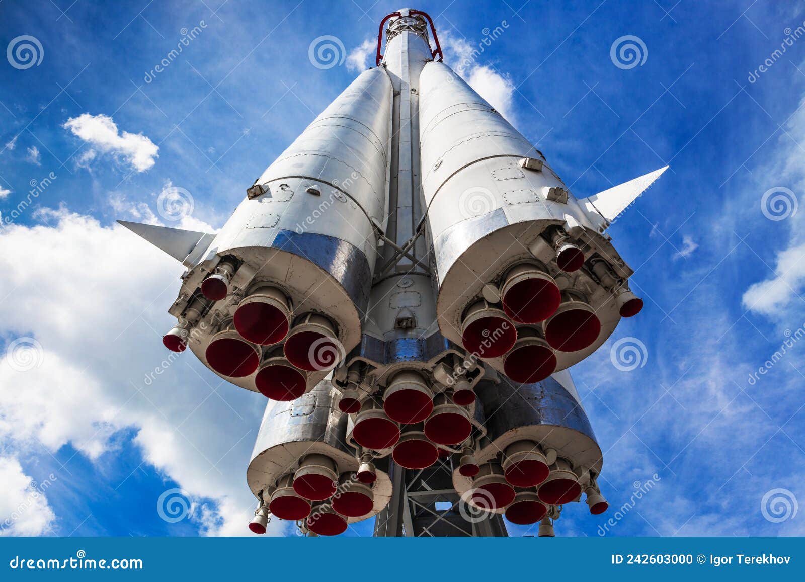 Space rocket on launch pad stock photo. Image of rocket - 242603000