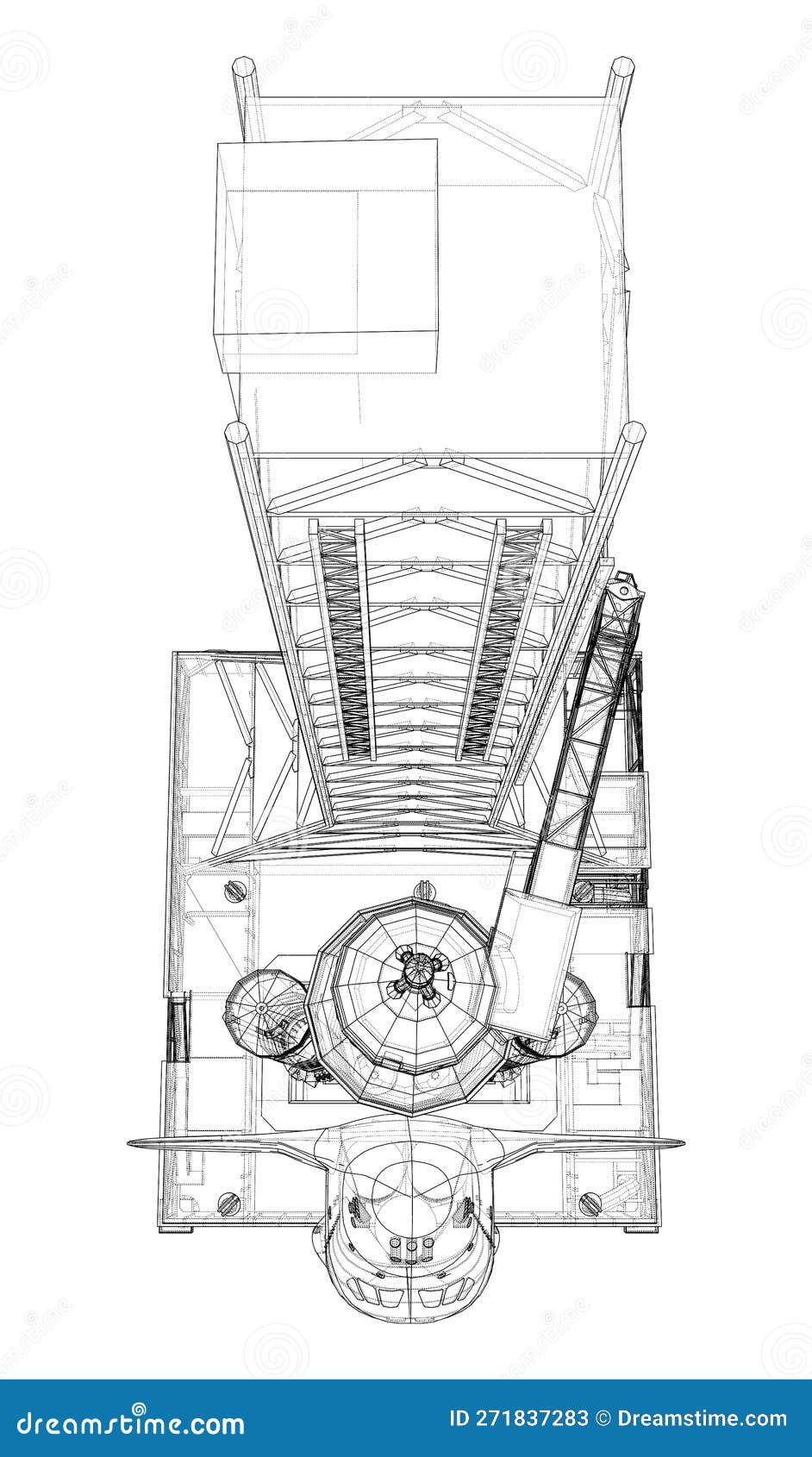 Space Rocket on launch pad stock illustration. Illustration of flight ...
