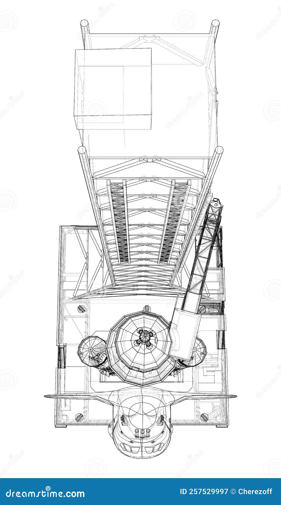 Space Rocket on Launch Pad. Vector Rendering of 3d Stock Vector ...