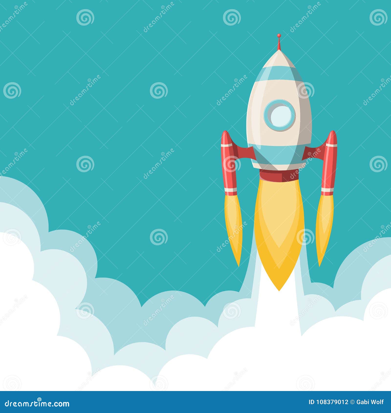 Space Rocket Launch with Room for Text Stock Vector - Illustration of ...