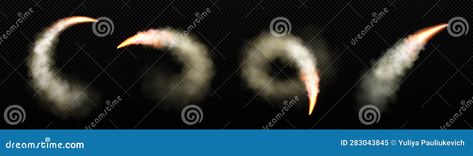 Space Rocket Launch Smoke Trail with Fire Vector Stock Vector ...