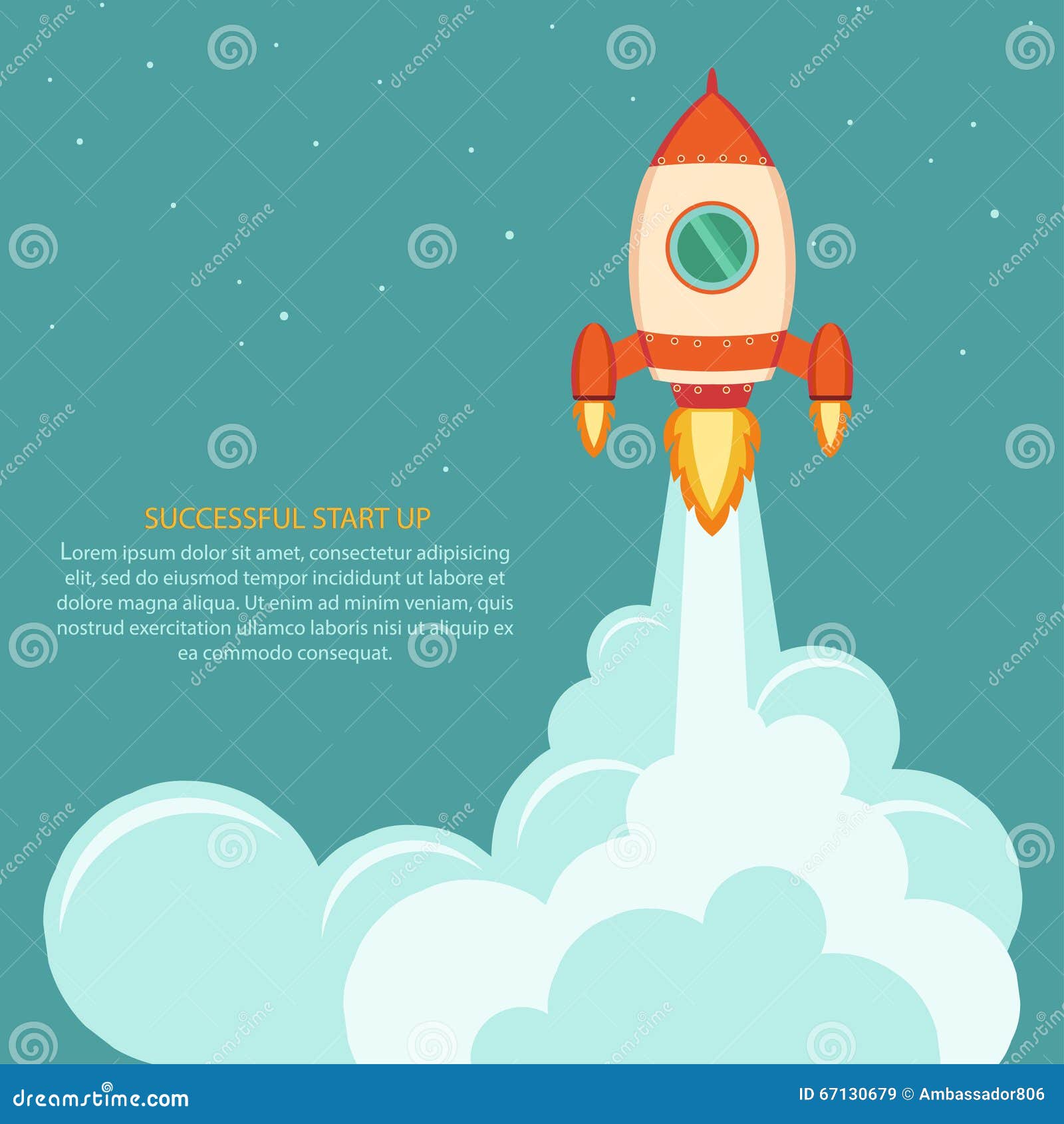 Space Rocket Launch. Start Up Stock Vector - Illustration of ship ...