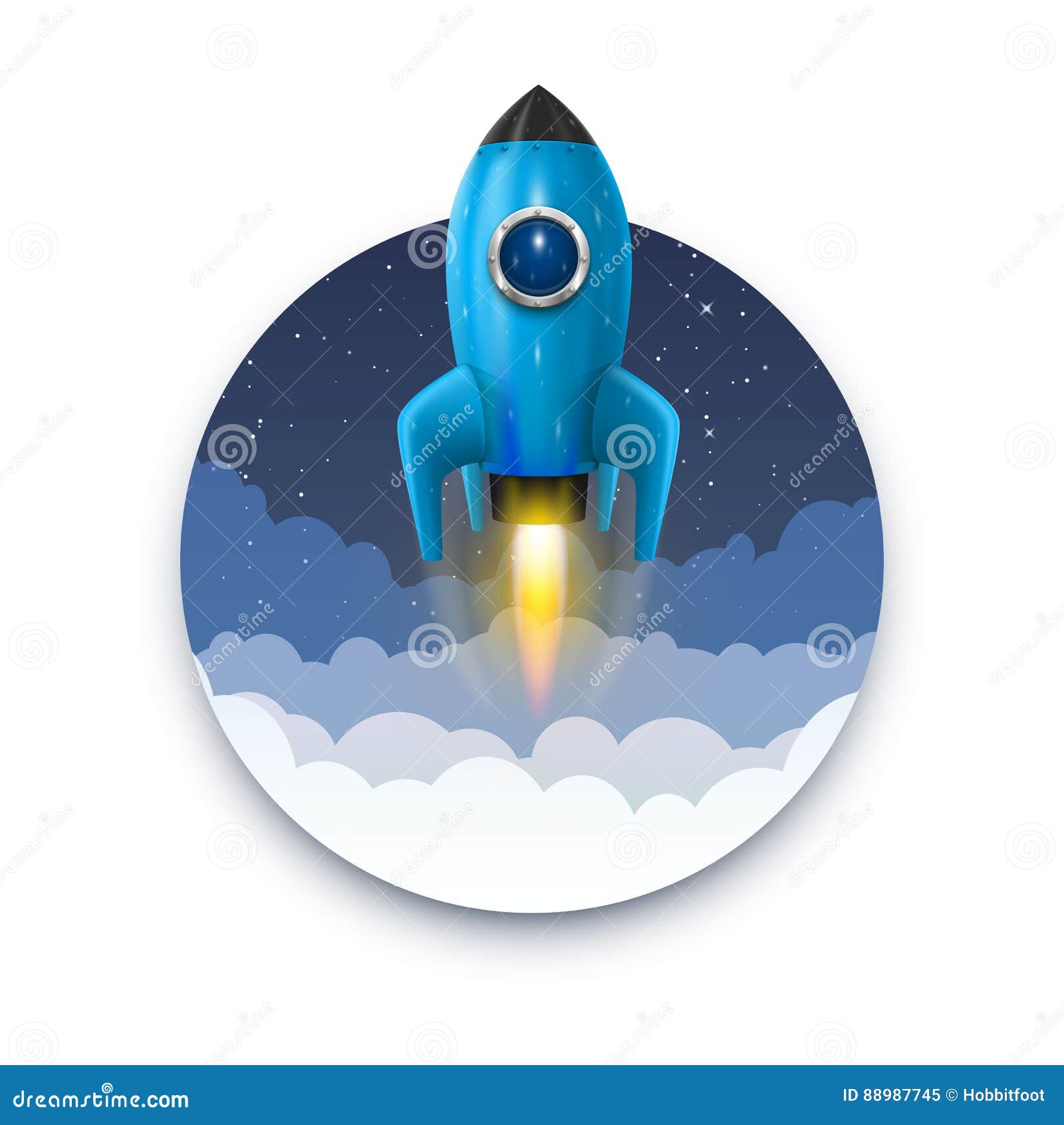 Space Rocket Launch, Startup Creative Idea, Rocket Background, Vector ...