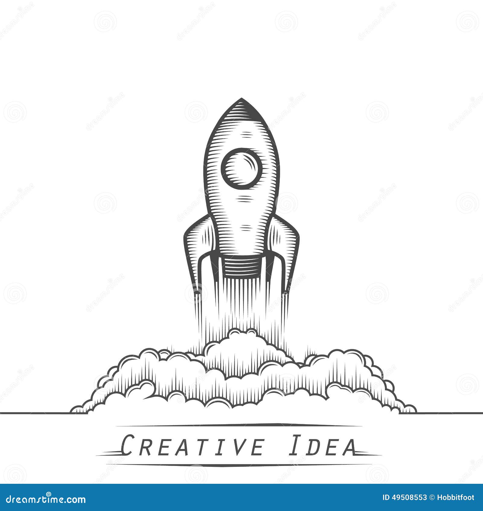 Space rocket launch tattoo stock vector. Illustration of creative ...