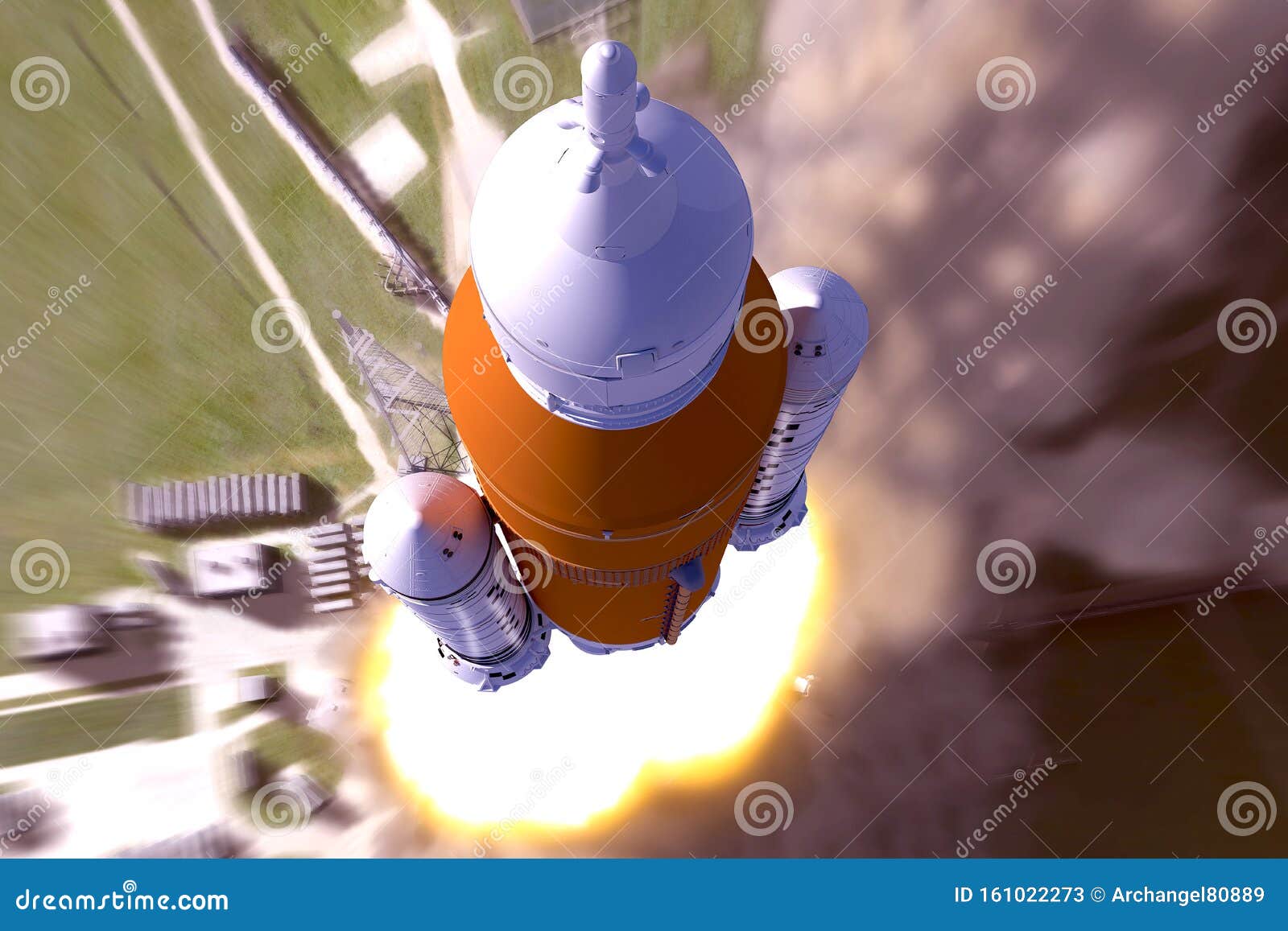 Space Rocket Launch, Top View. Elements of this Image Were Furnished by ...