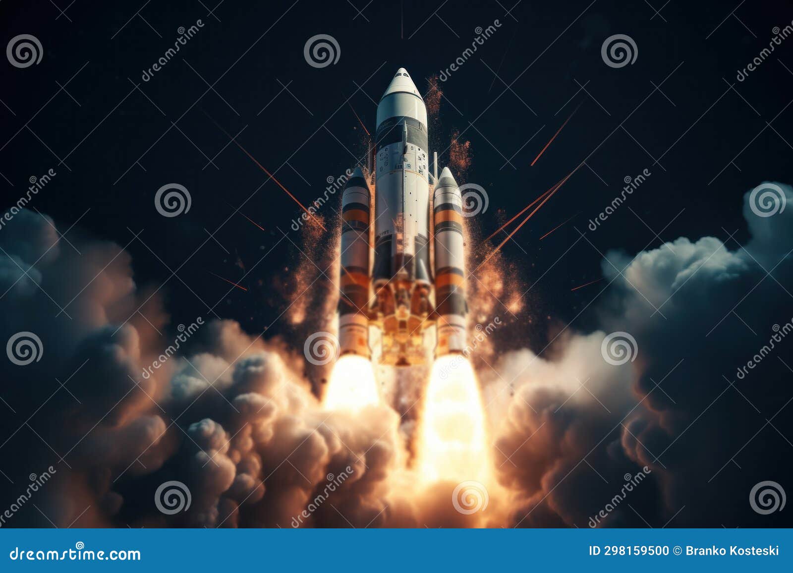 Space Rocket Launching for Interstellar Travel Stock Photo - Image of ...