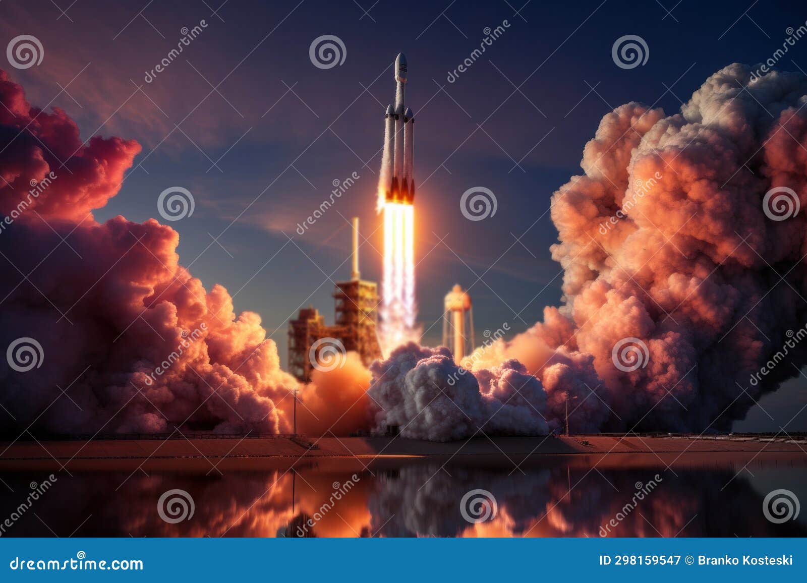 Space Rocket Launching for Interstellar Travel Stock Image - Image of ...
