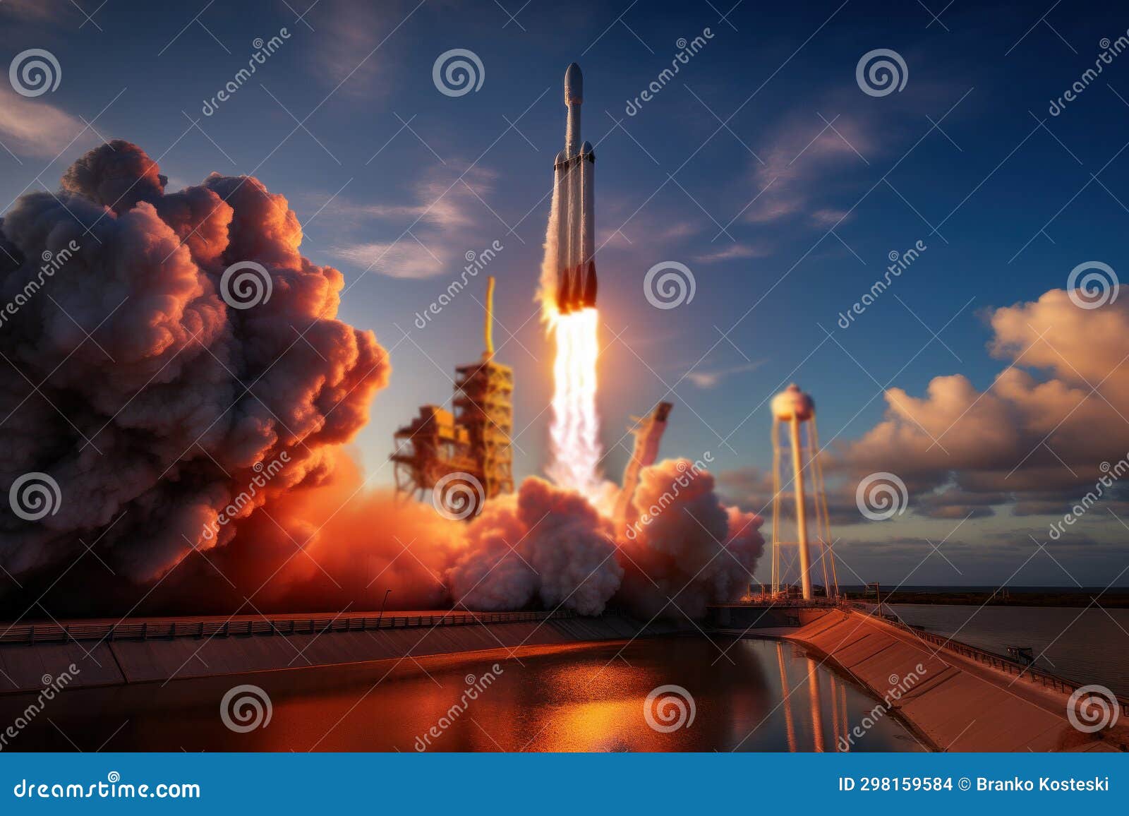 Space Rocket Launching for Interstellar Travel Stock Photo - Image of ...