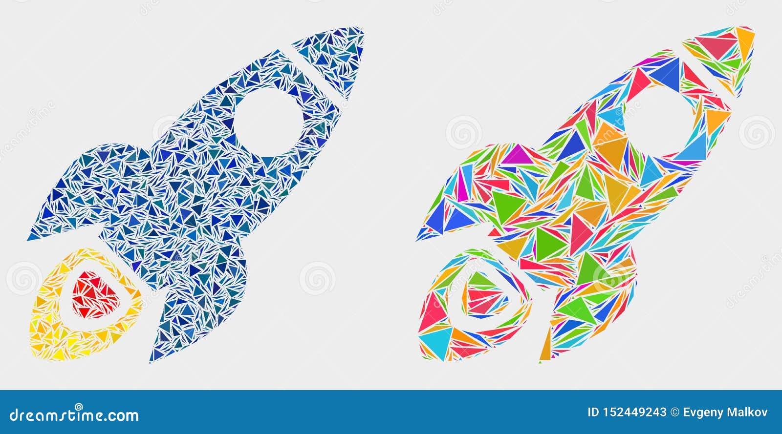Vector Space Rocket Mosaic Icon of Triangles Stock Vector ...