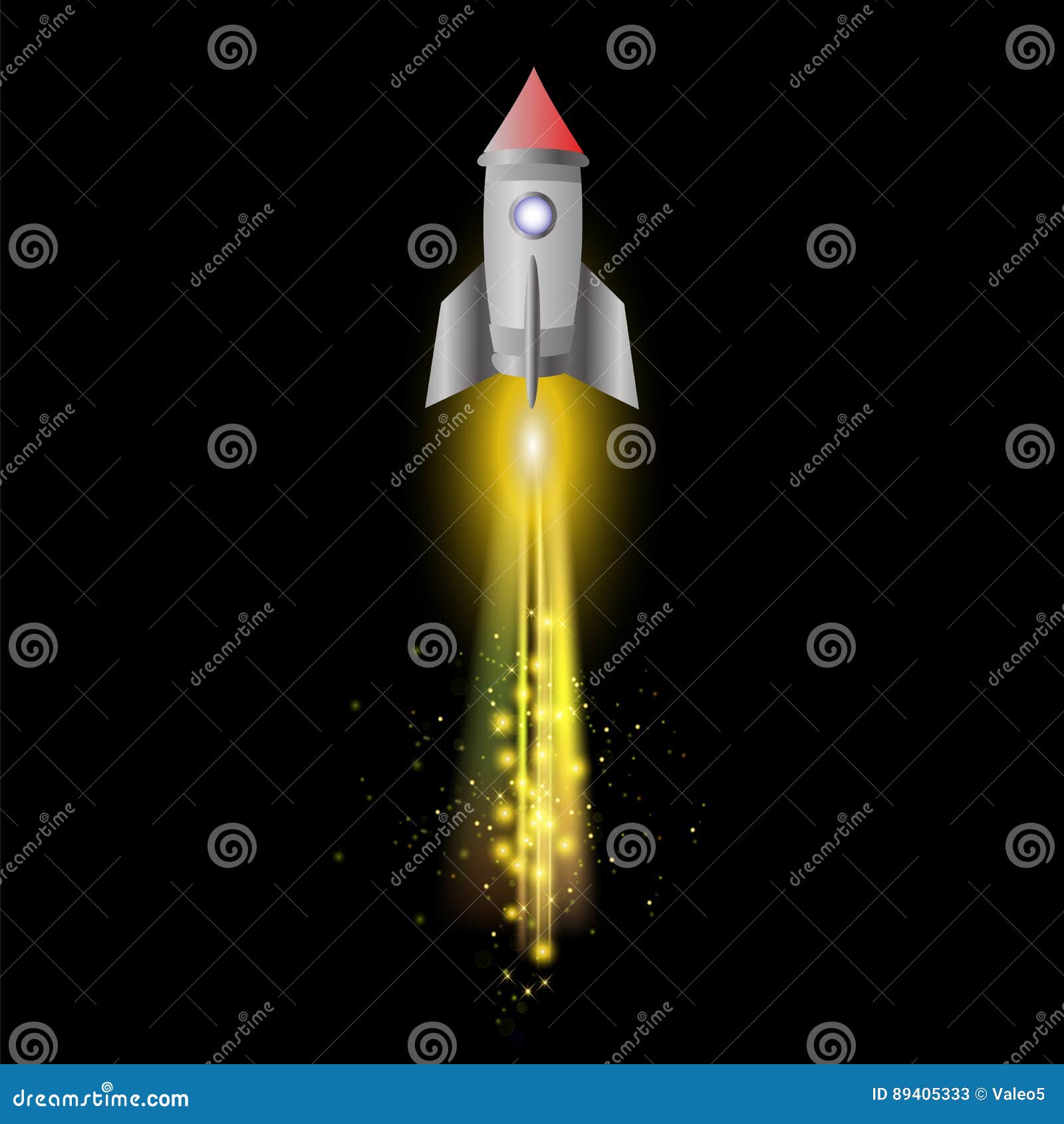 Space Rocket on Night Sky Background Stock Vector - Illustration of ...