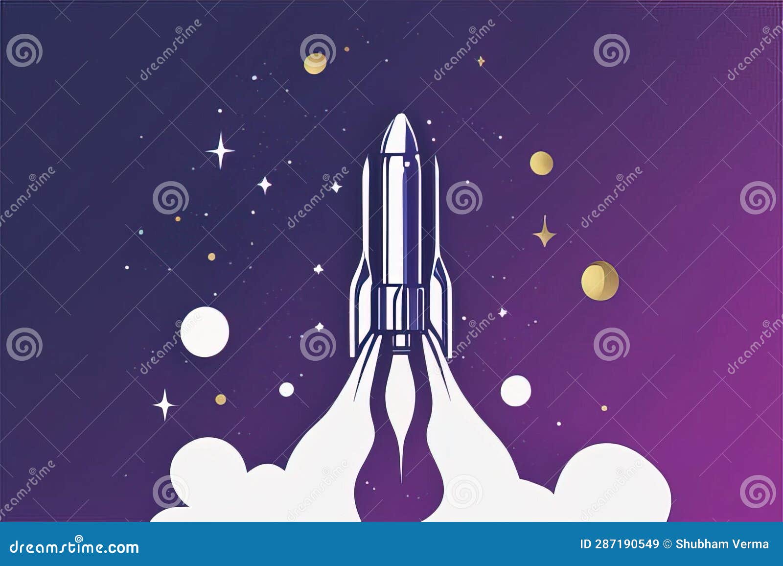 Space Rocket in Outer Space. Vector Illustration Stock Illustration ...
