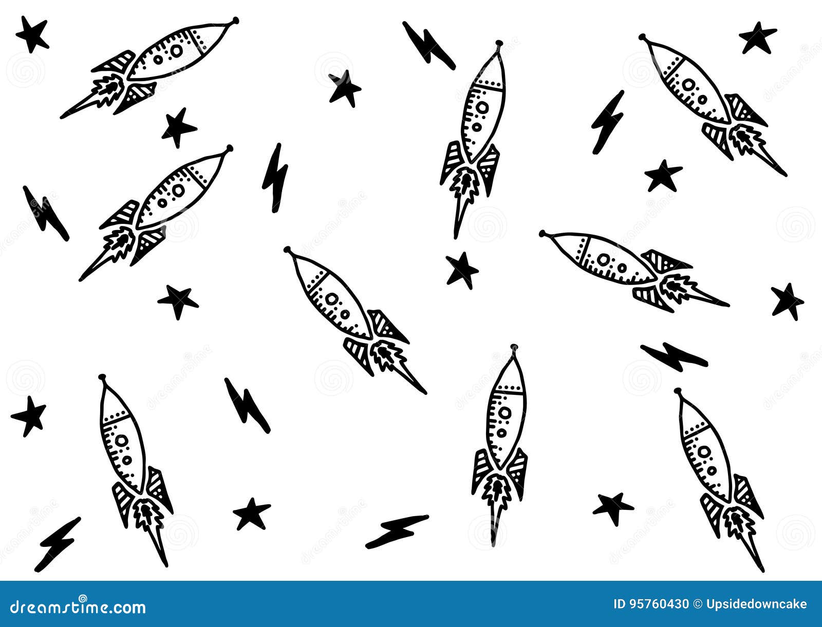Space Rocket Pattern stock vector. Illustration of pattern - 95760430