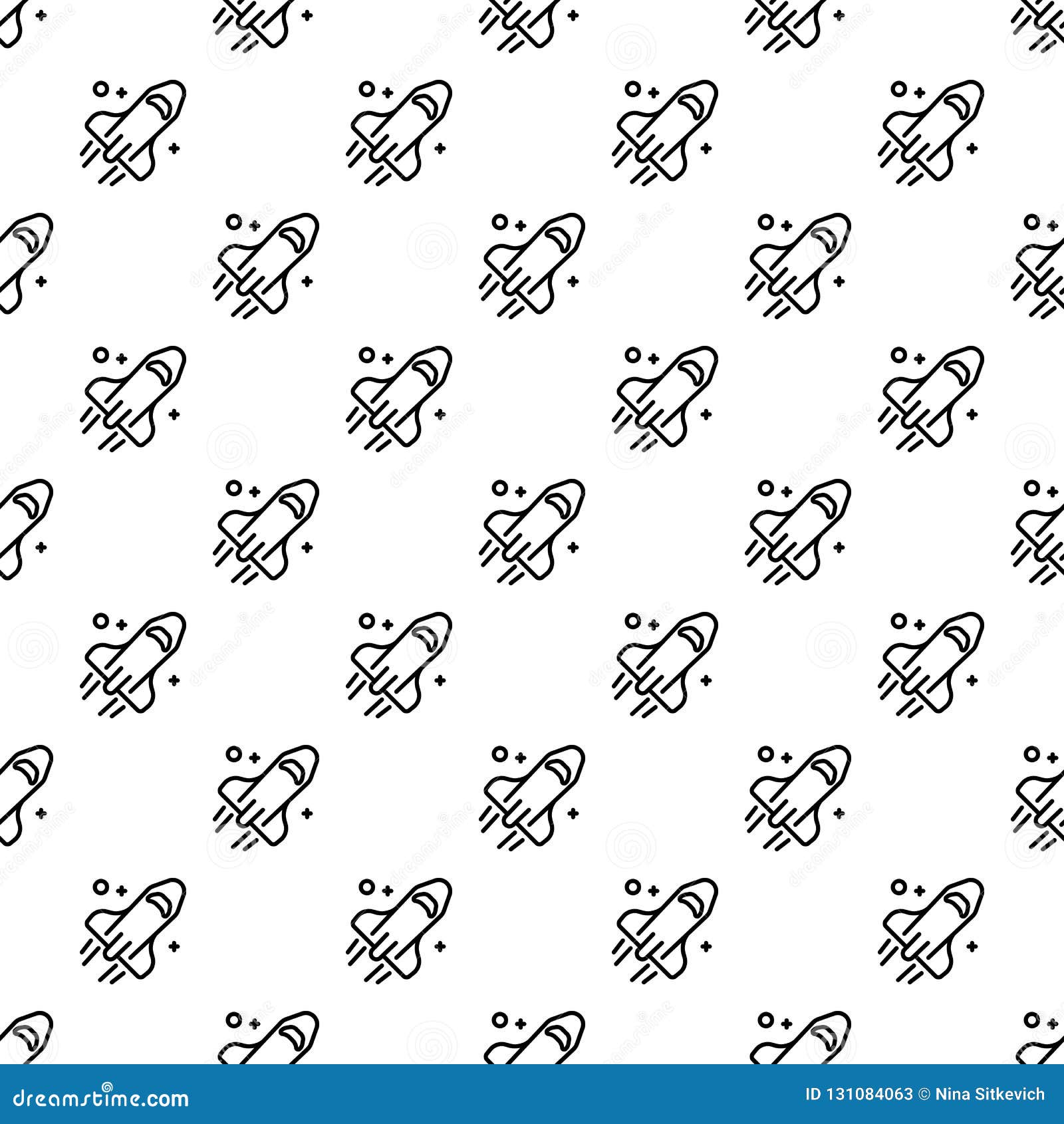 Space Rocket Pattern Seamless Stock Vector - Illustration of fire ...